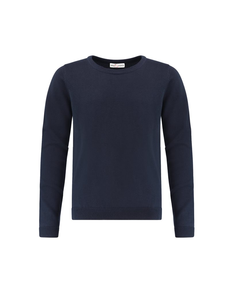 סריג חורפי בצבע כחול דגם בייסיק